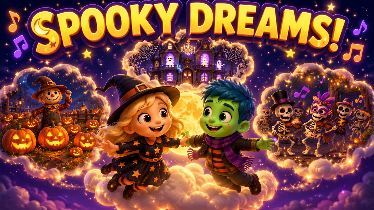 Spooky Dreams! 🌙 Pumpkin Patch, Haunted House & Skeleton Dance | Kids ...