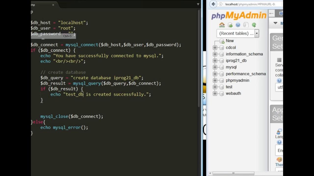 tutorial 46 iprog php creating database in mysql - YouTube