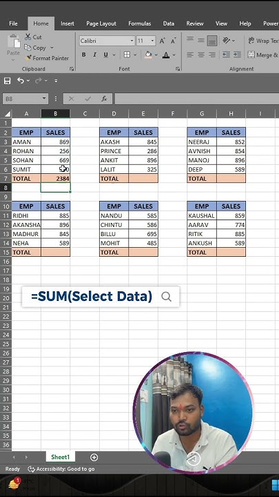 How To Total Multiple Areas At A Time Exceltech Microsoftexcel Exceltips Microsoftoffice