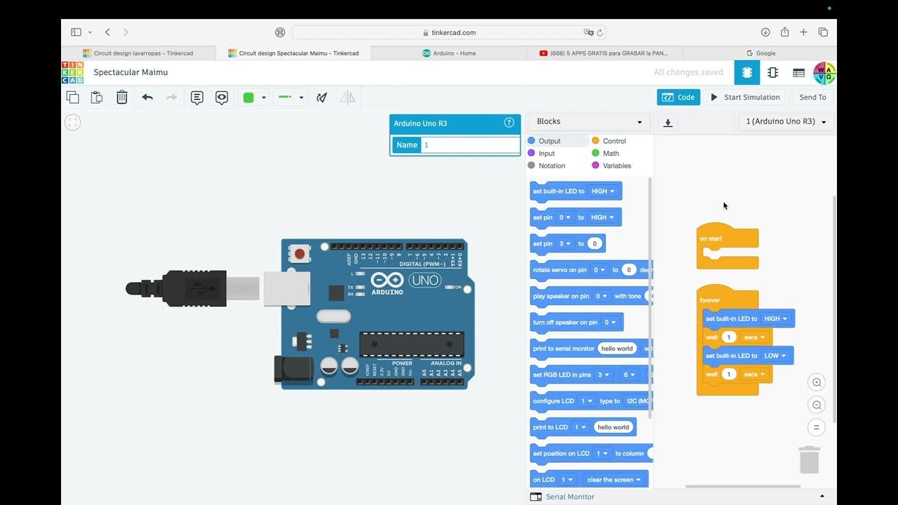 como programar en tinkercad - YouTube