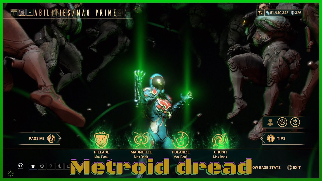 Warframe Mag prime fashion frame Metroid dread - YouTube