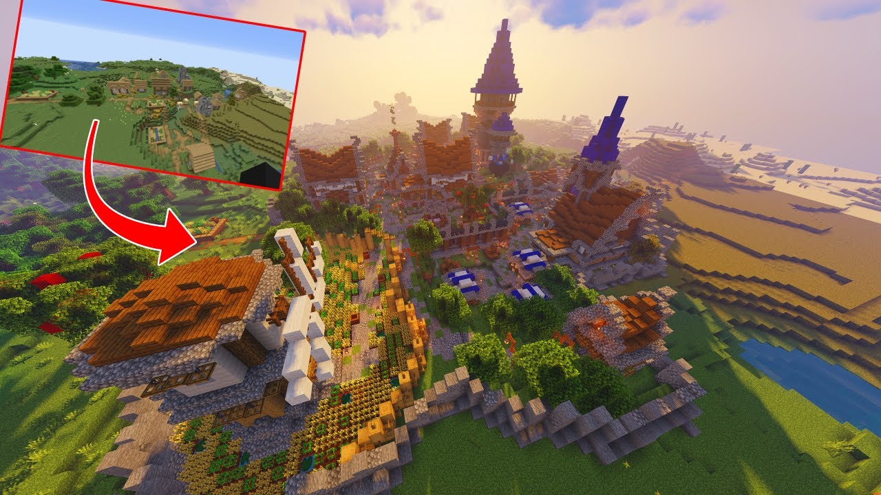 Transforming a Minecraft Plains Village! [Minecraft 1.16] - YouTube