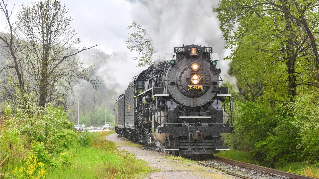 Nickel Plate Road 765 passing through Boston, Ohio steam in the valley ...