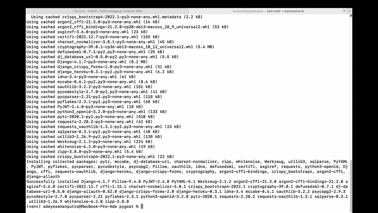 Install Pygoat using macbook M1 (using virtualenv) - YouTube