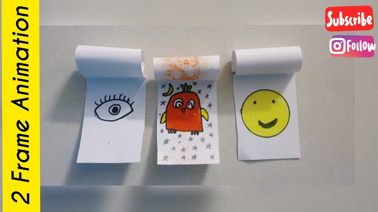 2 frame animation tutorial | Kids craft | Animation on paper - YouTube