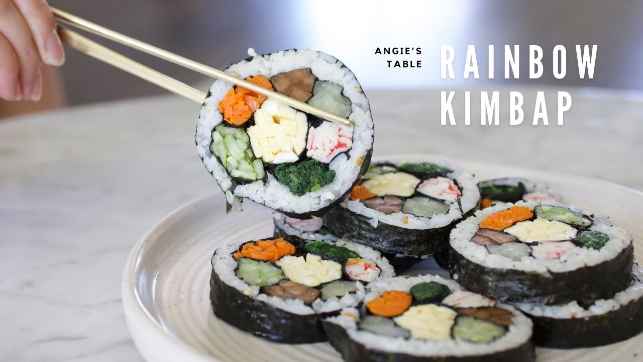 Beautiful & Delicious Rainbow Flower Kimbap Recipe - YouTube