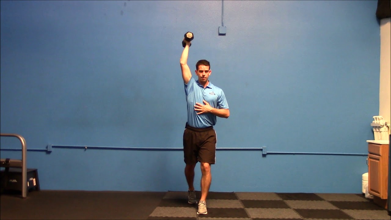 Split Stance Single Arm Overhead Press - YouTube