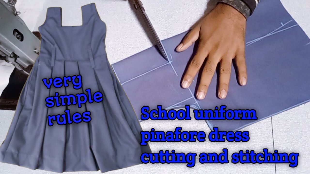 School uniform pinafore dress cutting and stitching Hindi - YouTube