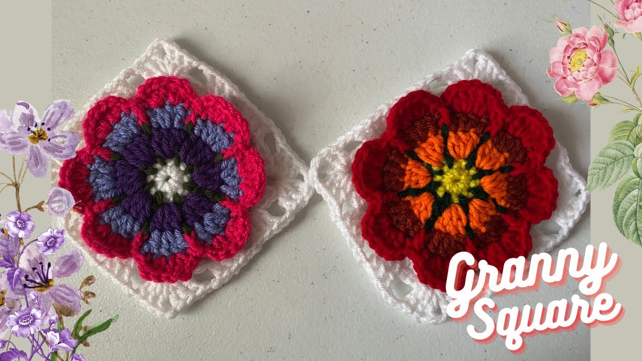 Beautiful Floral Crochet Motif Tutorial | Step-by-step - YouTube