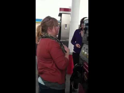 Kristy's first gas pump