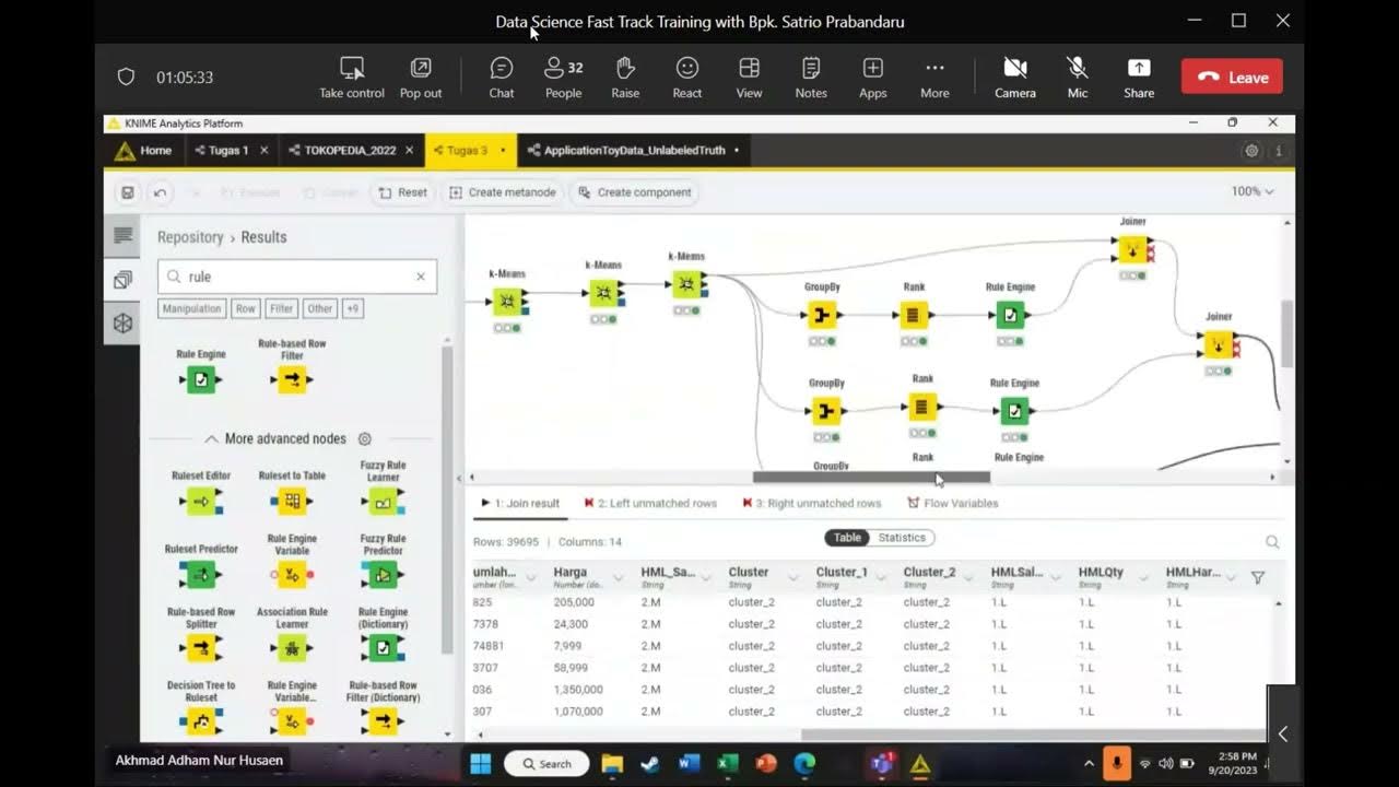 Demo alert cluster using knime application by Adham - YouTube