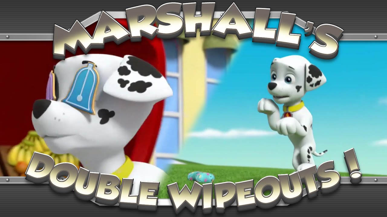 Marshall's Double Wipeouts! (S6 - Mighty Pups! "Pups Save a Giant ...