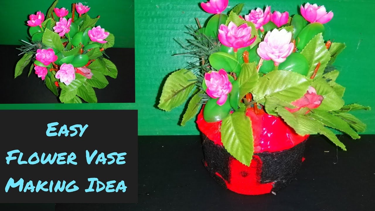 Homemade Flower Vase / Diy Flower Vase / Easy Flower Vase Making ...