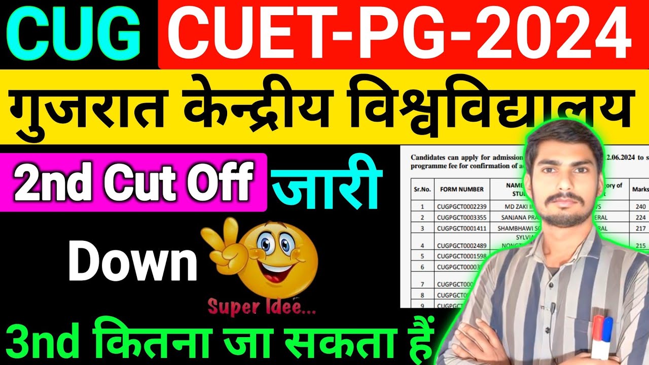 Central University of Gujarat cuet pg cut off || cuet pg cut off 2024 ...