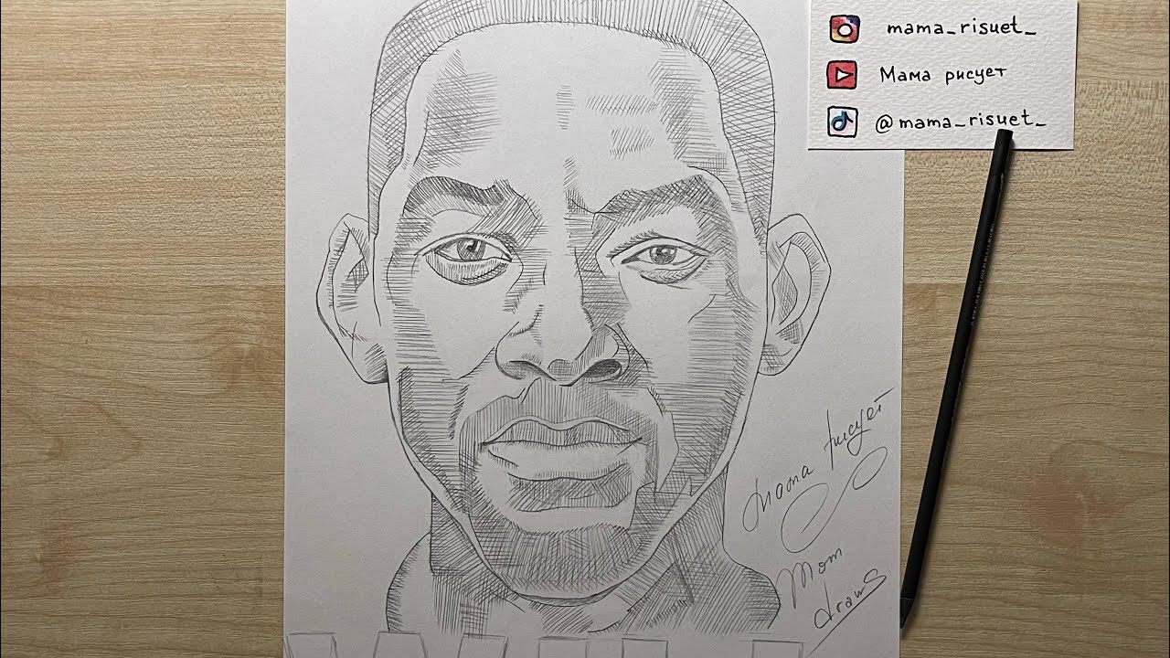 Will Smith Pencil drawing step by step - YouTube