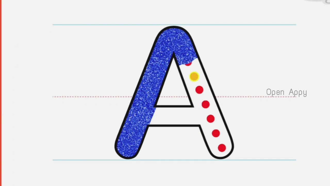 Learn English Alphabets | ABCD Capital Letters for Kids | Blue Color ...