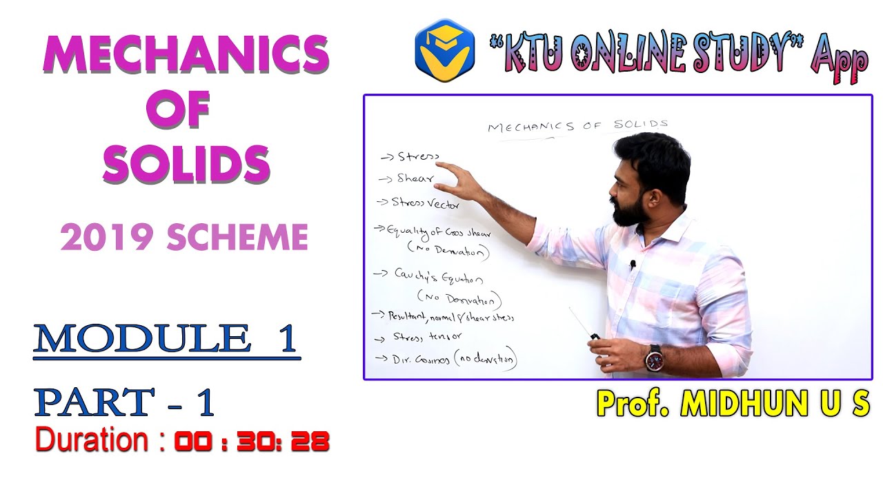 KTU MOS 19 SCHEME | MECHANICS OF SOLIDS - S3 MECHANICAL | KTU ONLINE STUDY APP | MOD 1 | PART ...