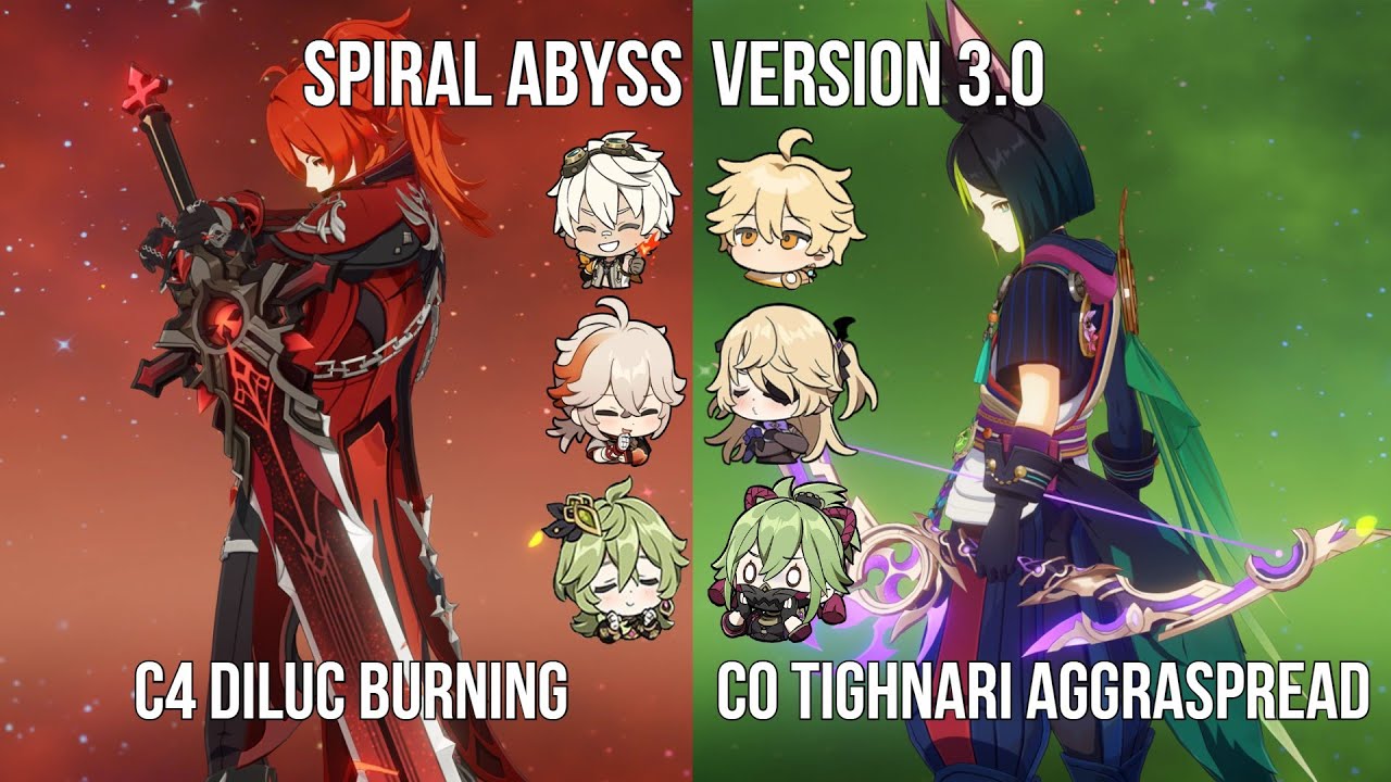 C4 Diluc Burning - C0 Tighnari Aggraspread | 2.8 - 3.0 Spiral Abyss ...