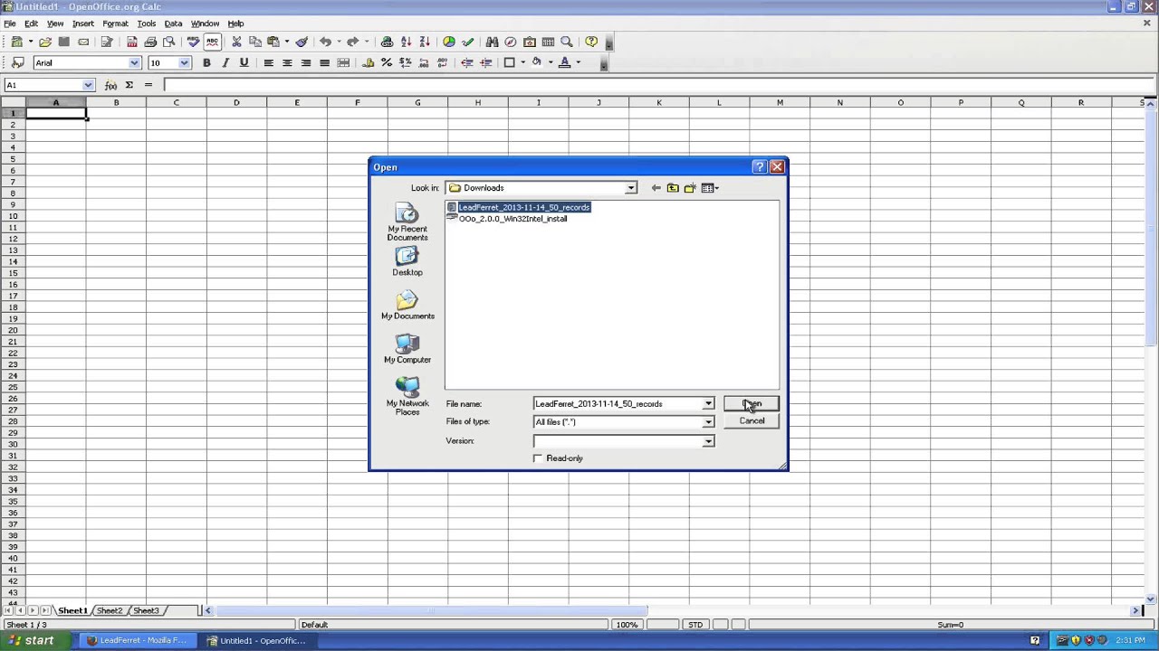 Open CSV with OpenOffice Calc - YouTube