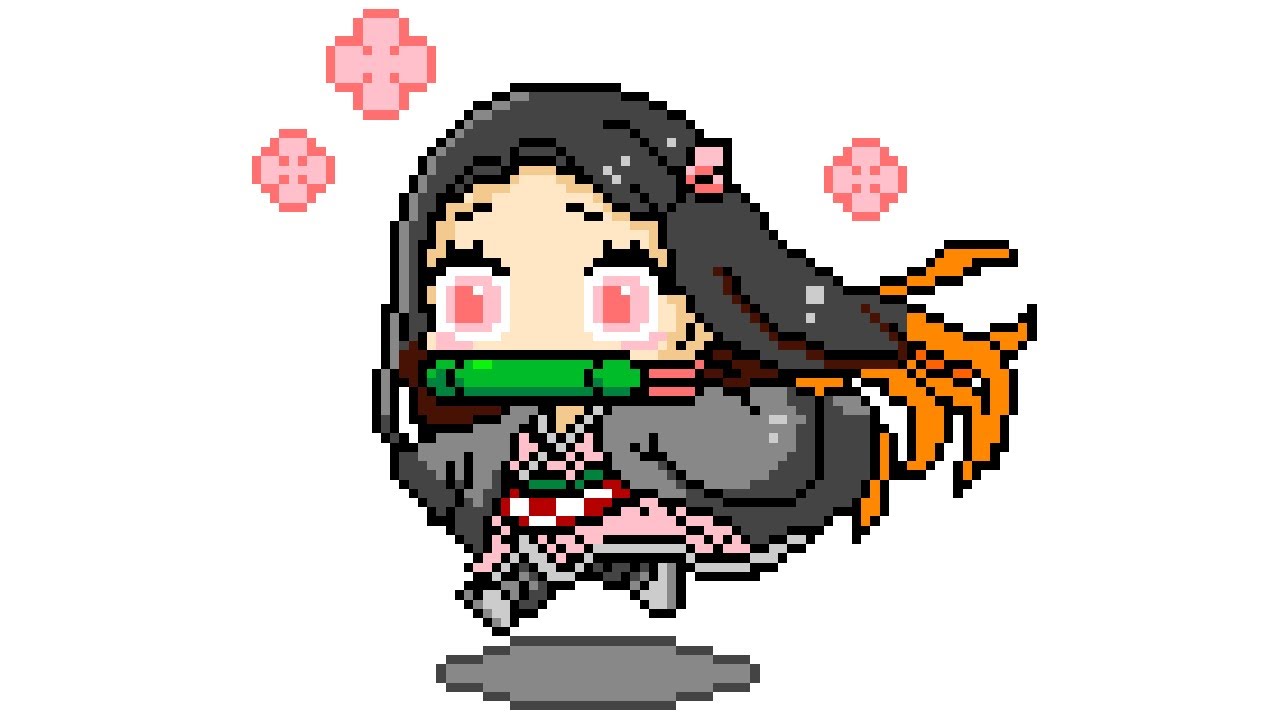 Nezuko Kamado Pixel Art Timelapse - YouTube