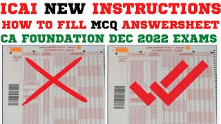 Icai New Instructions How To Fill Ca Foundation Mcq Answer Sheet Big ...