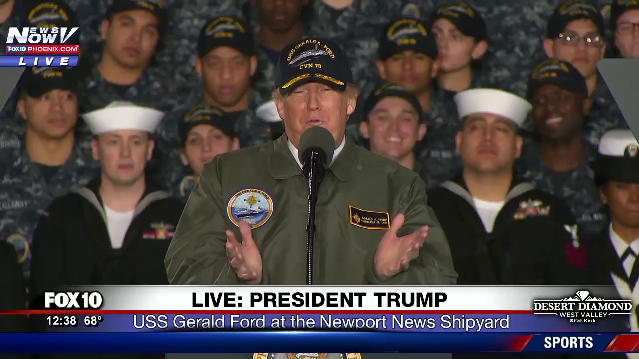 WATCH: President Trump Gives Inspiring Speech To Navy Military On USS ...