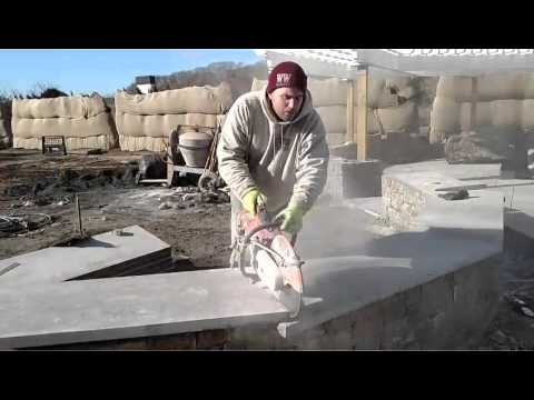 Step by Step Custom radius cap fabrication Irish Limestone - YouTube