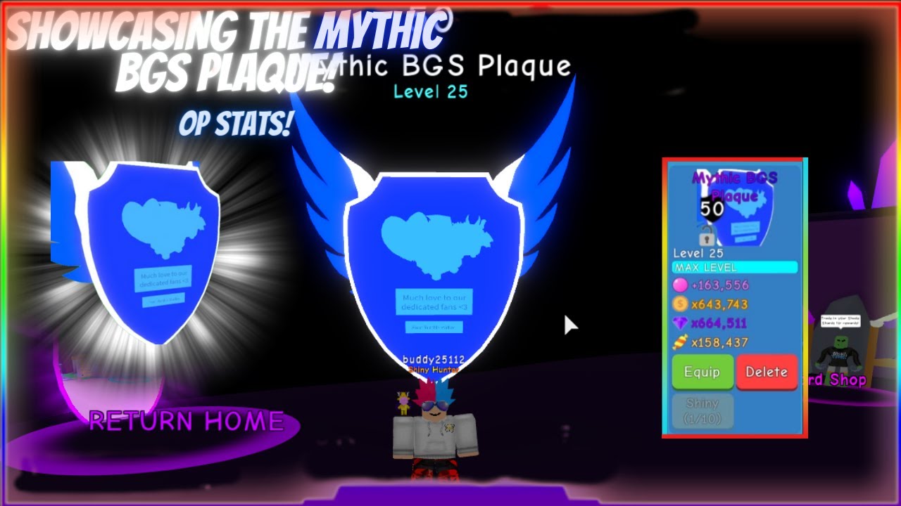 Showcasing the MYTHIC BGS Plaque in Bubble Gum Simulator! *OP STATS ...