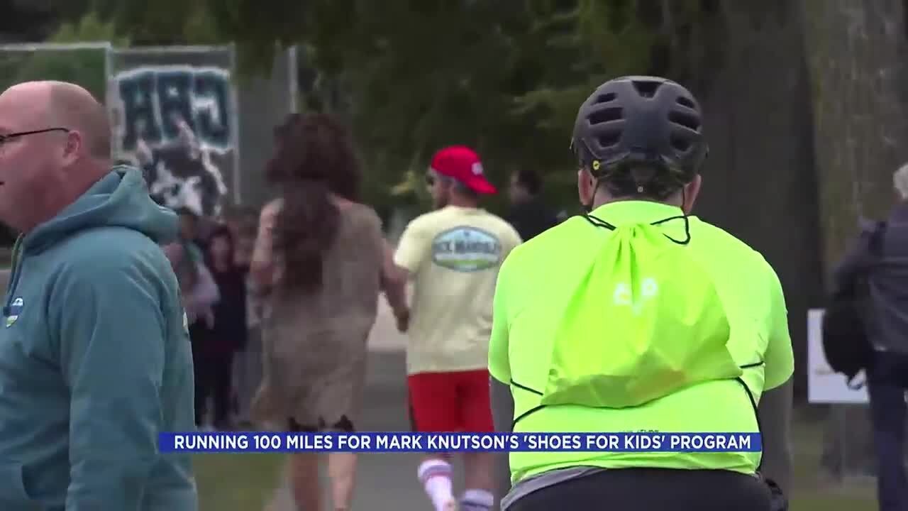 Running 100 miles for Mark Knutson's 'Shoes for Kids' program - YouTube
