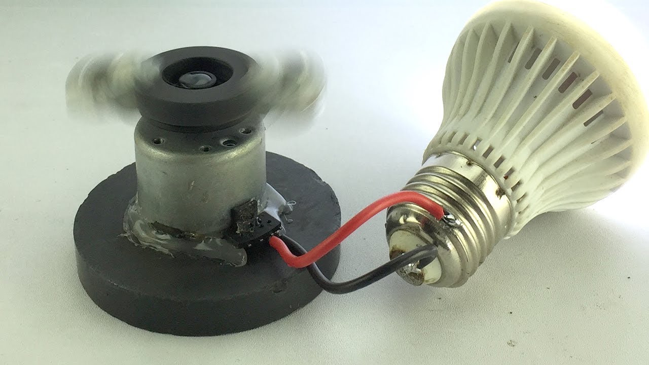 Free Energy Light Bulb 100% Using Dc Motor With Magnet - YouTube
