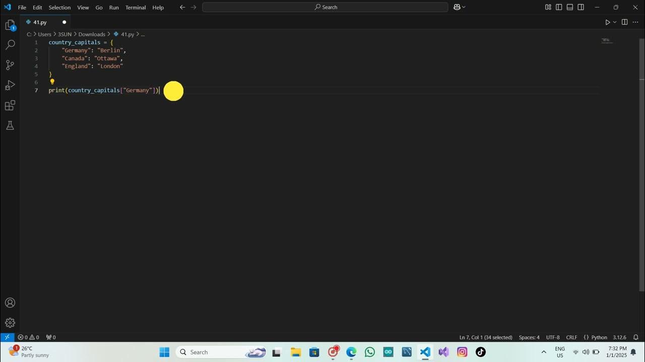 Python (Programming Language) Project 42: 'Access Dictionary Items' Created by Trishanth Kumar ...