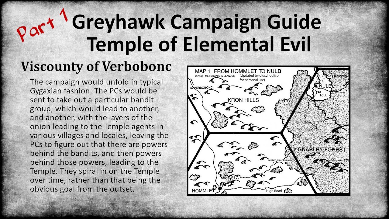 Greyhawk Campaign Guide | Temple of Elemental Evil part 1 - YouTube