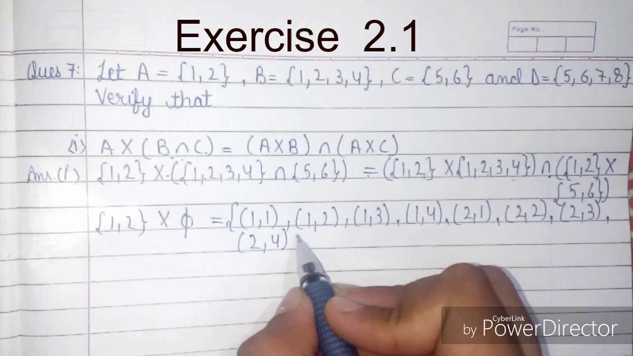 Exercise 2.1 cbse class 11 /Relations and functions (Q7) - YouTube