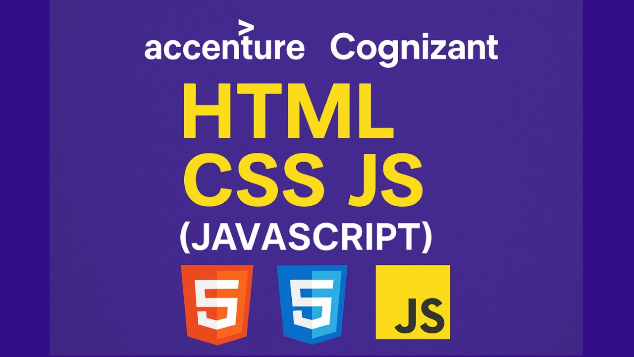 Accenture/CTS - HTML, CSS, JS (Java Script) - YouTube