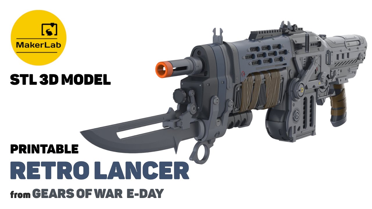 Retro Lancer E-DAY - Gears Of War E-DAY - Printable 3d model - STL files - YouTube