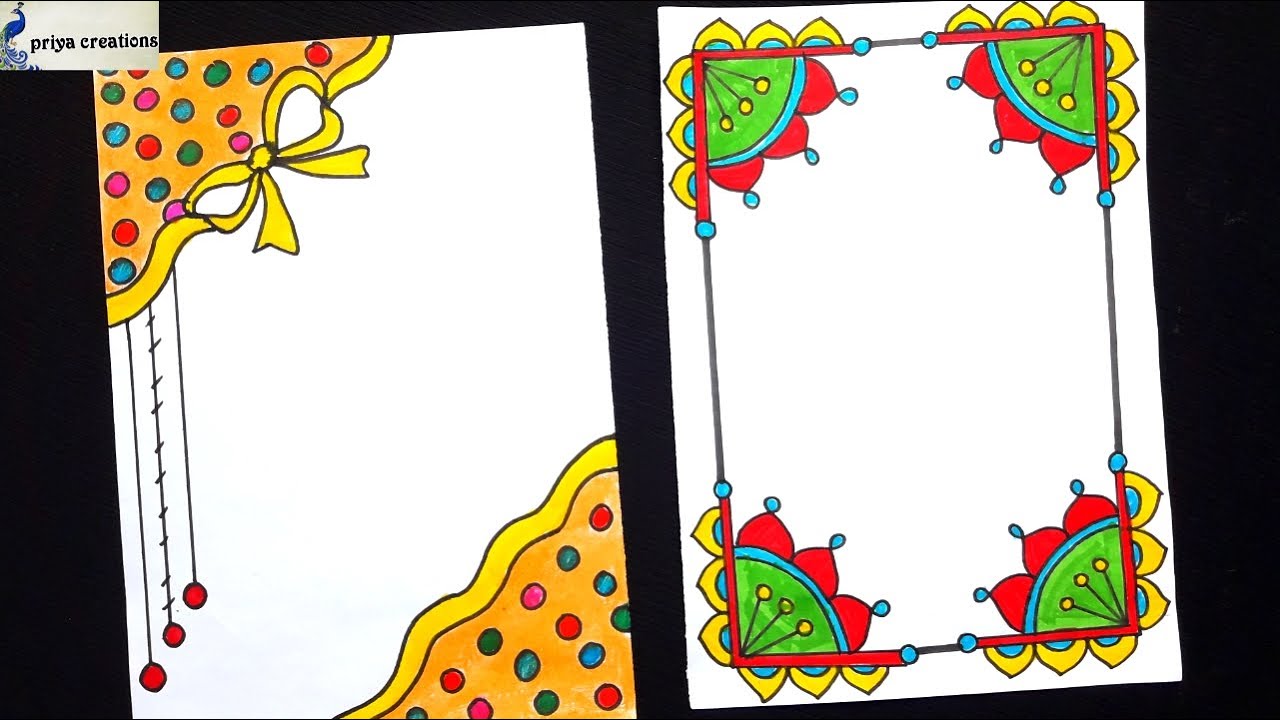 Corner border designs on paper easy/project work designs new model ...