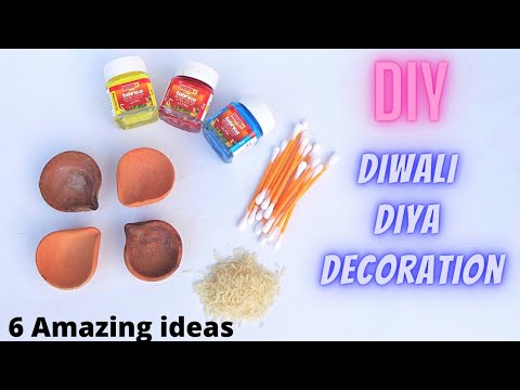 6 DIY Easy & Unique Diya Decoration Ideas for Competition| Diwali ...