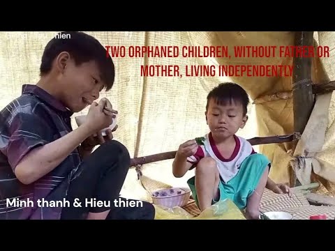 Two orphaned children, without father or mother, living independently ...