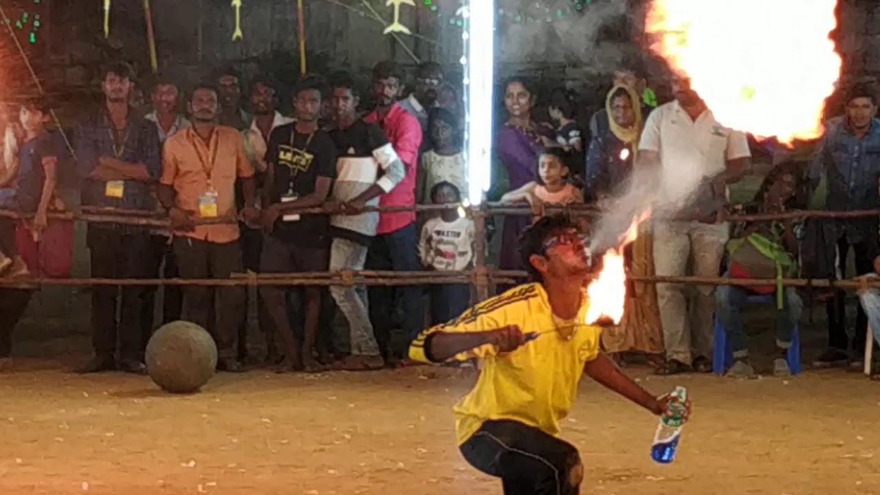 Amazing Fire stunts | fire breathing performance | Risky fire blowing ...