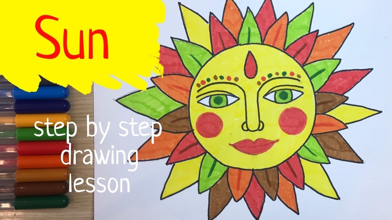 Maslenitsa drawing easy to draw the Sun drawing A symbol of summer How ...