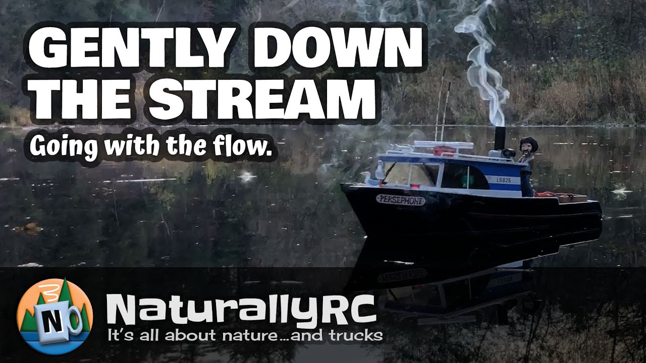 Persephone RC Tug Boat in Beautiful, Gentle, Natural Stream - YouTube