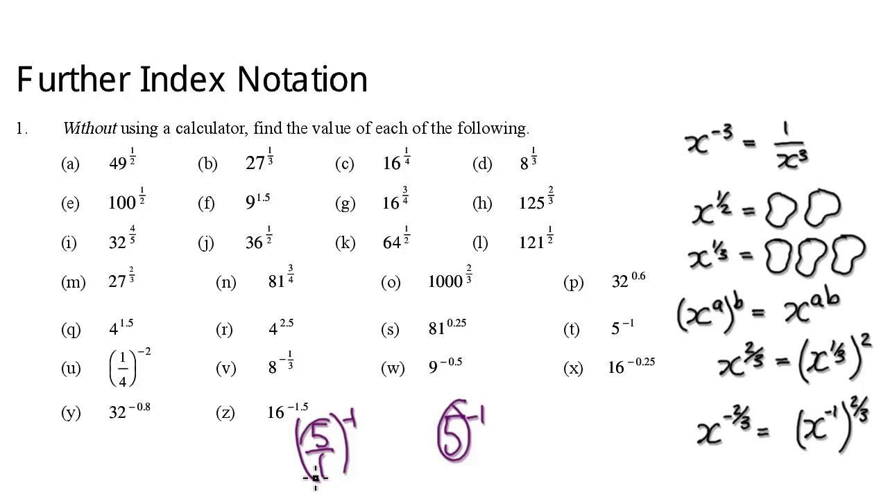 Homework Help - Indices, exponents - YouTube
