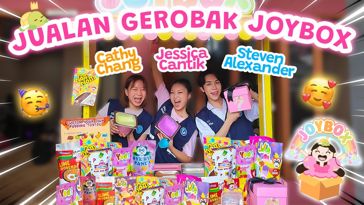 JUALAN GEROBAK SLIMEY JOYBOX 🥳 SAMA STEVEN ALEXANDER , CATHY , ADA SURPRISE BOX FLYING BUTTERFLY ...