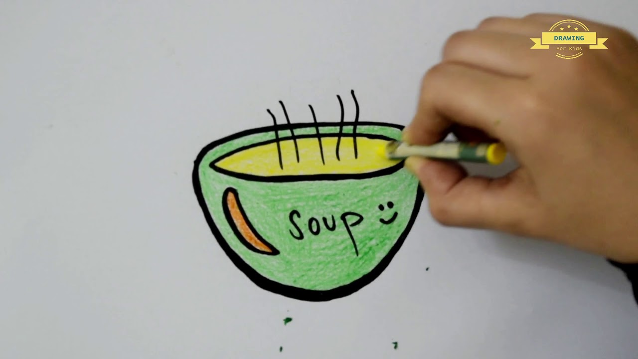 Learn to Draw and color Soup bowl and Spoon - learn to draw and color ...