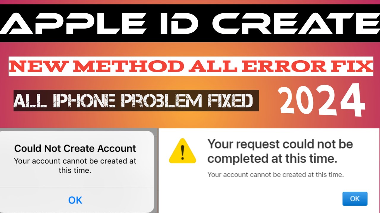 Could Not Create Apple id | How To Fix Could Not Create Apple id ...