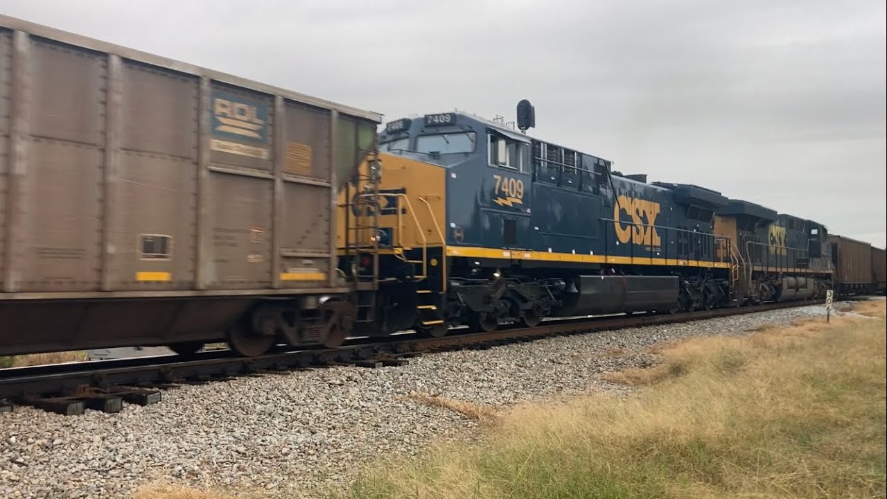 CSX 842 Leads Huge CSX 651-06 Loaded SB Coal Train With Double DPU and ...