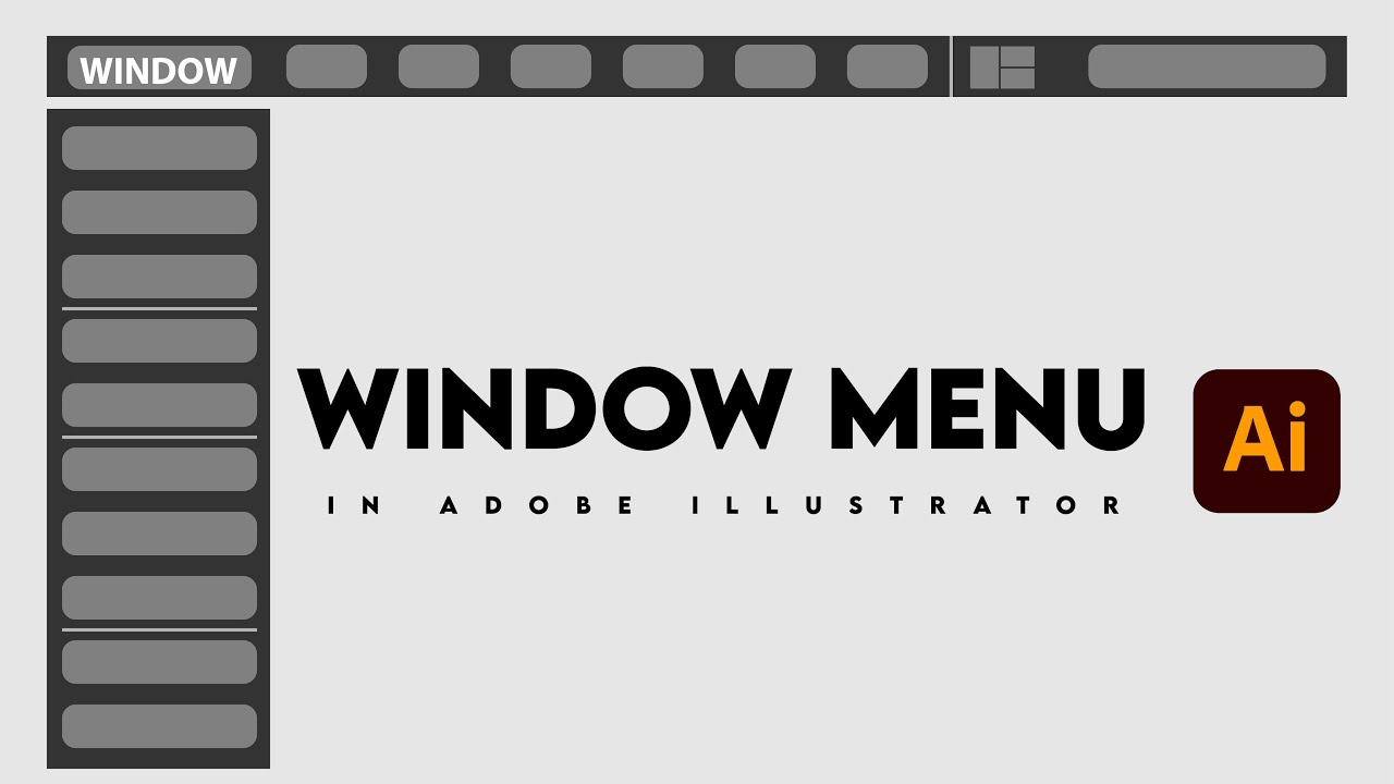 Window Menu Bar in Adobe illustrator | illustrator class 48 in Urdu ...