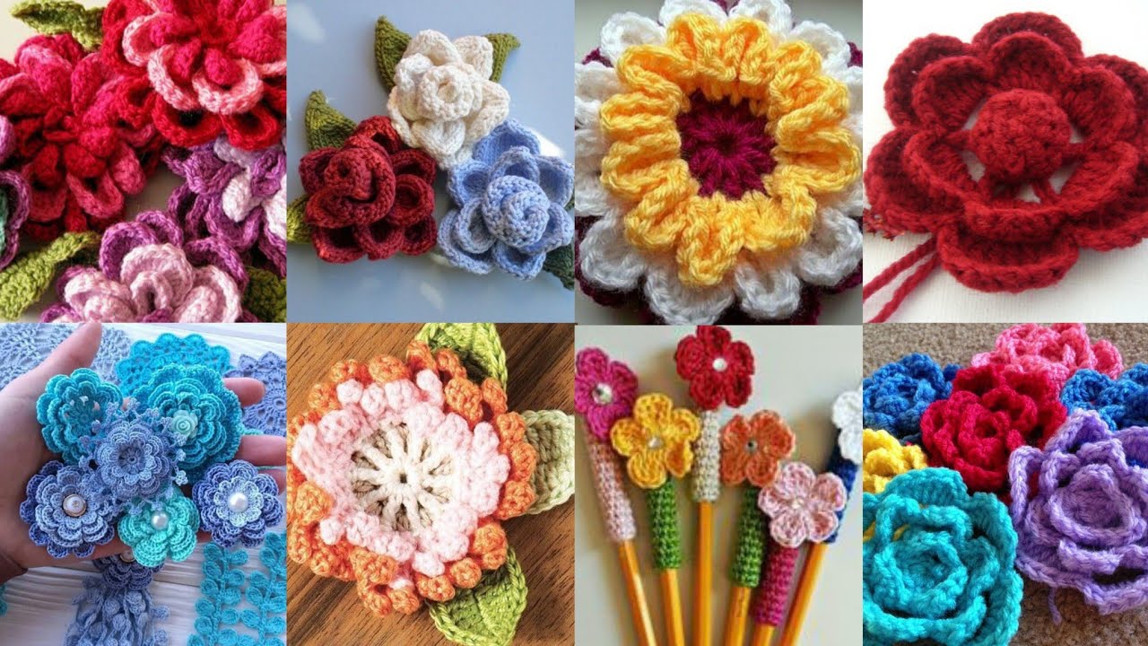Highly Requested Stylish Trendy Crochet hand knitted flowers pattern ...