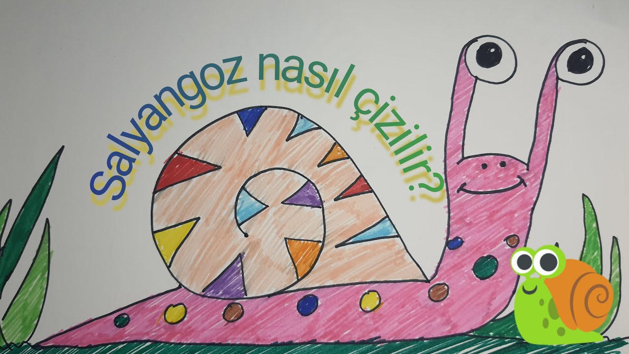 🐌🌻‼️Salyangoz nasıl çizilir? -‼️🐌🌻 Kolay salyangoz çizimi- ‼️🐌🌻 ...