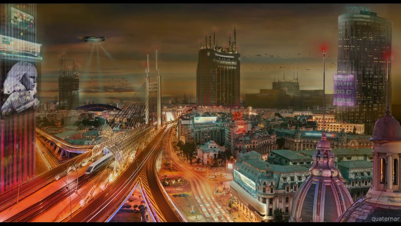 Futuristic image of Bucharest city - Time-lapse Photoshop - YouTube